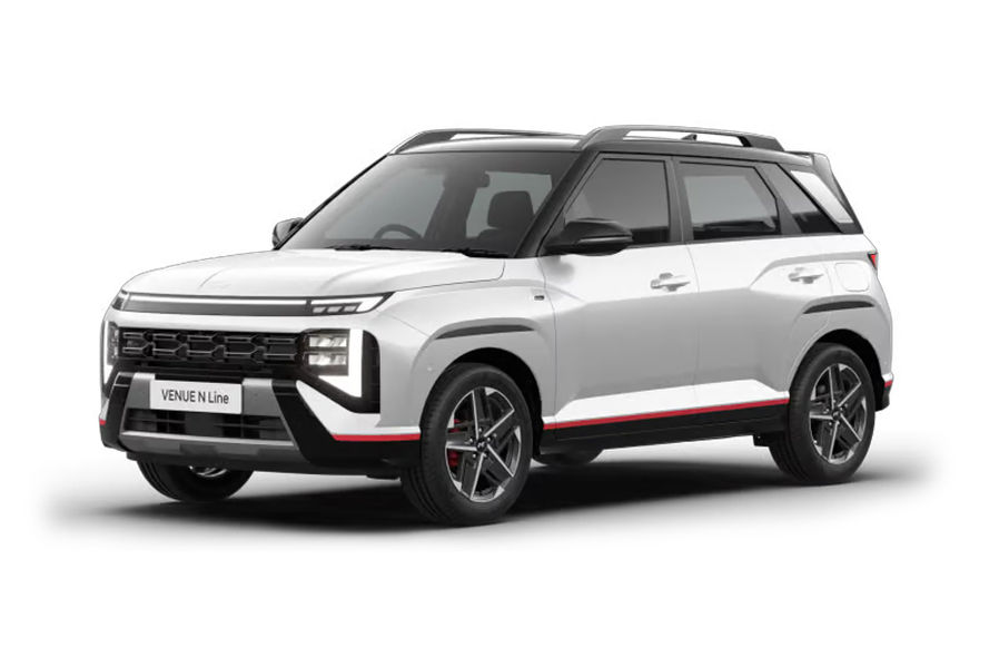 Hyundai Venue N Line Atlas White With Abyss Black Colour - Atlas White ...