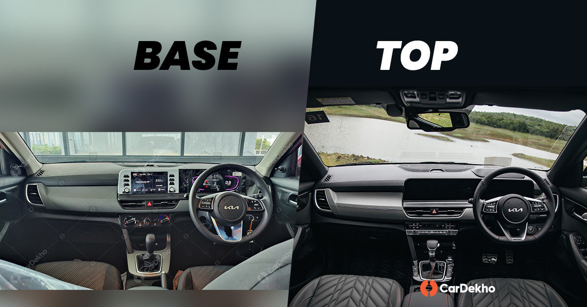 Kia Seltos Base-spec HTE(O) Variant vs Top-spec X-line Variant Compared ...