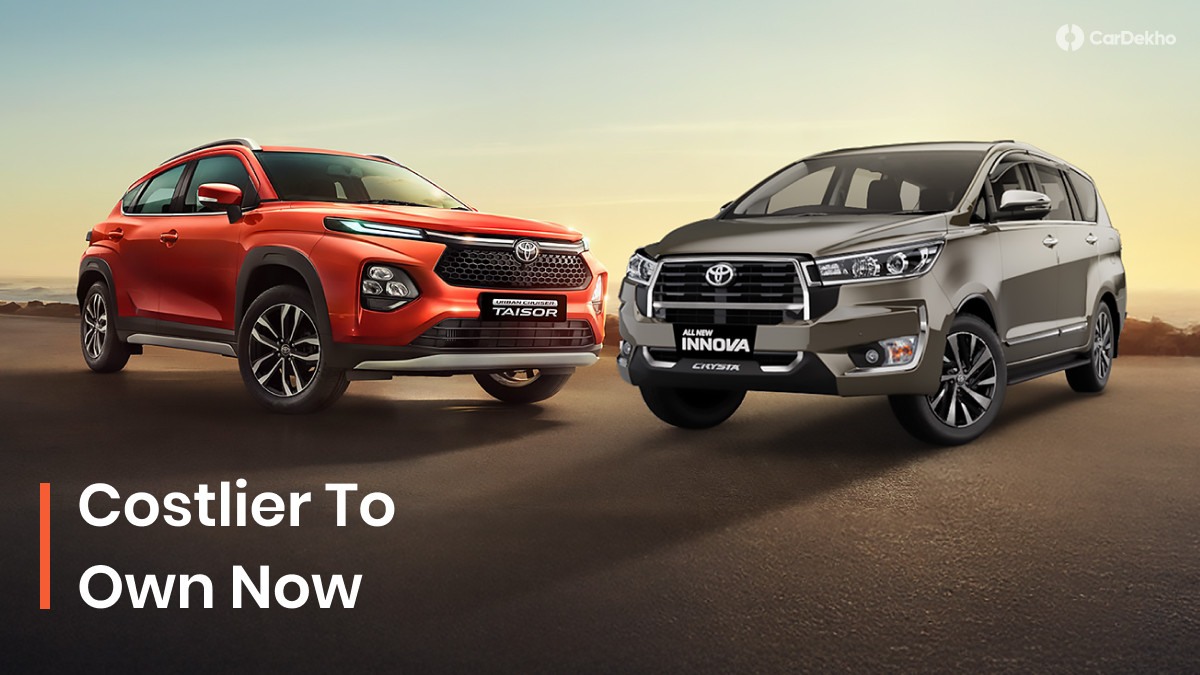 Toyota Innova Crysta And Toyota Urban Cruiser Taisor Prices Hiked By Up ...