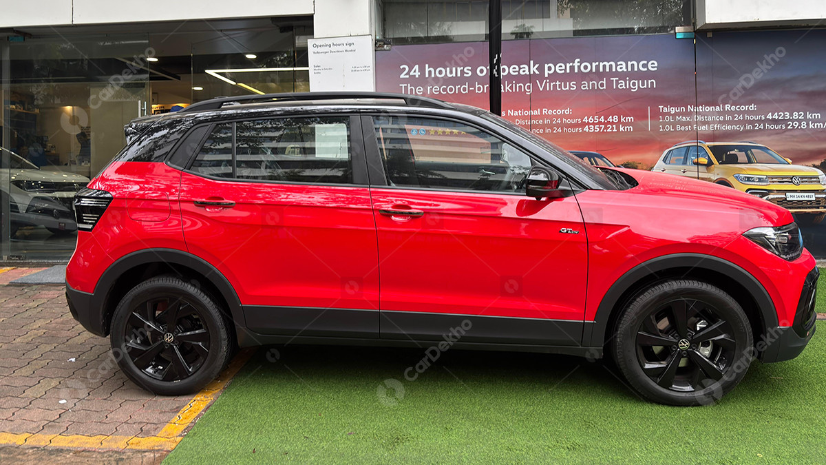 Volkswagen Taigun GT Line's Flash Red Colour Arrives At Dealerships ...