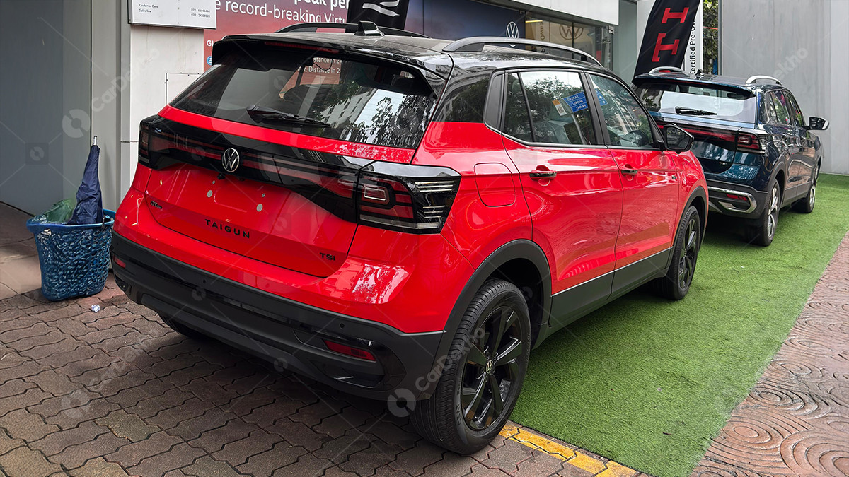 Volkswagen Taigun GT Line's Flash Red Colour Arrives At Dealerships ...
