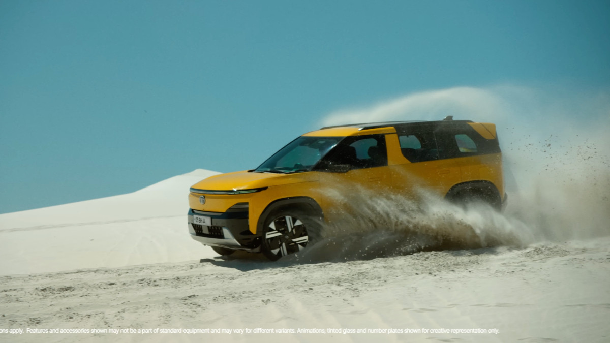 Production-spec 2025 Tata Sierra EV TEASED For The First Time: Design ...