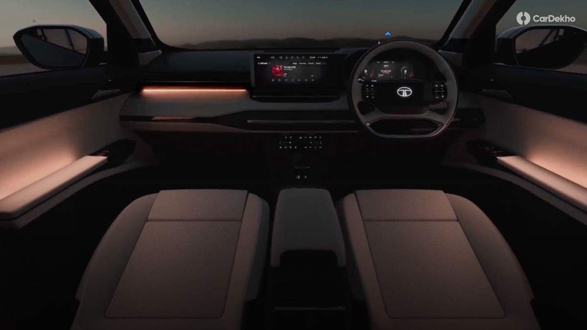 2025 Tata Sierra Lower Variant Interior Teased; To Get Dual Screen ...