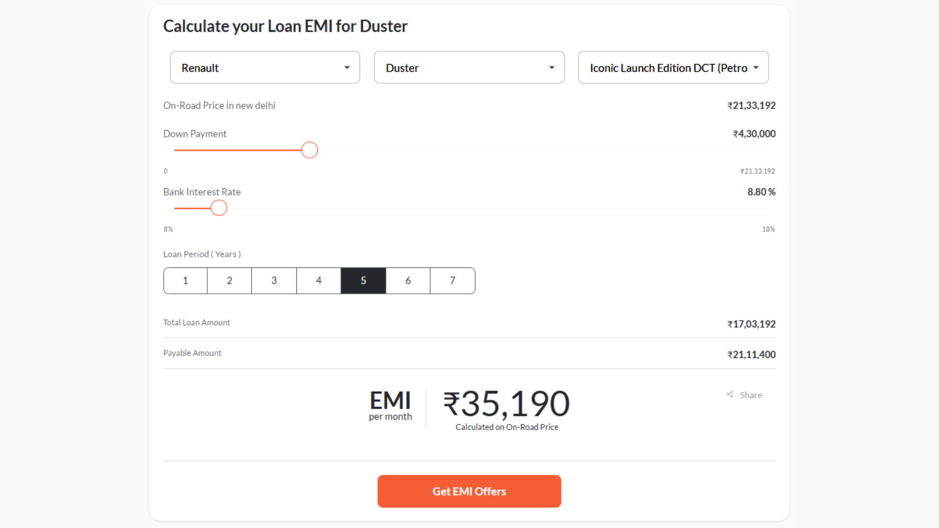 2026 Renault Duster EMI Buying Guide: EMI Amount, Booking Amount, Down ...